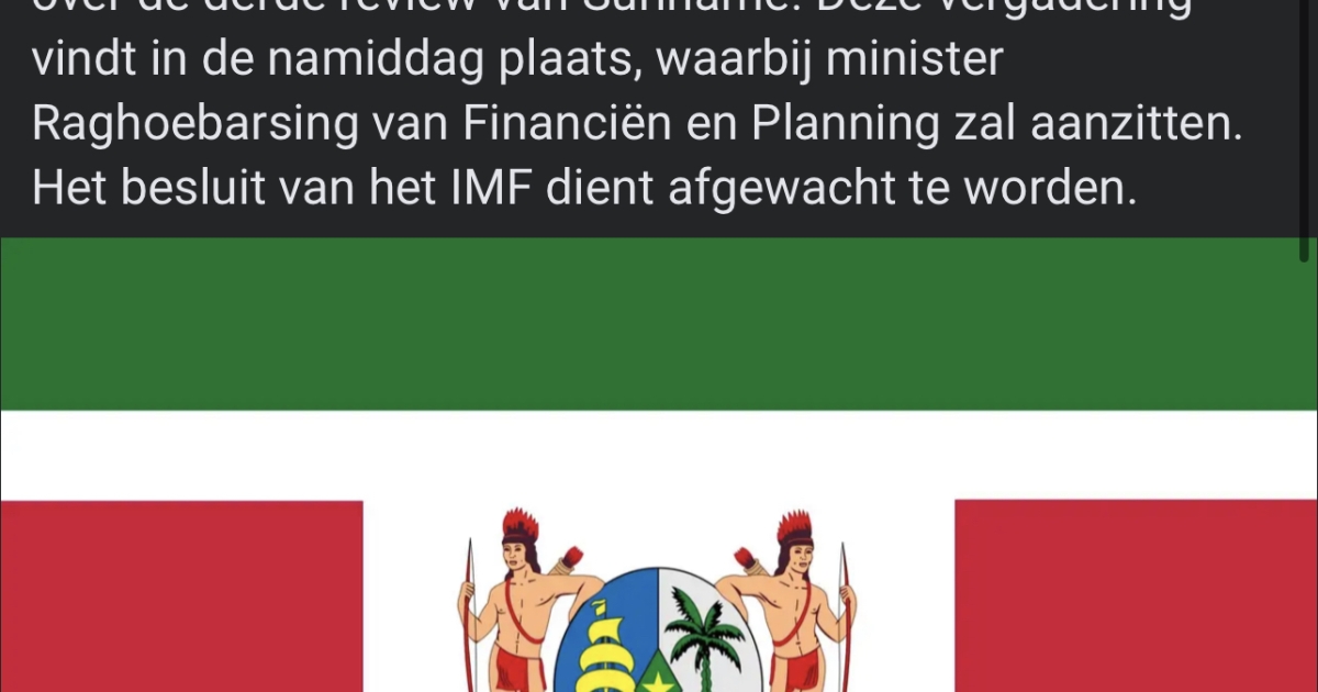 Breaking: Suriname krijgt derde IMF-tranche van US$ 53 miljoen ...