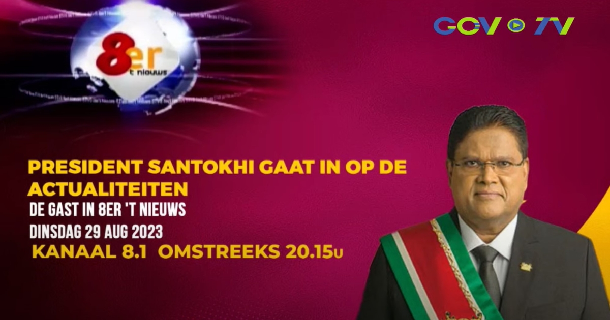 PRESIDENT CHANDRIKAPERSAD SANTOKHI GAAT IN OP DE ACTUALITEITEN 29-8 ...