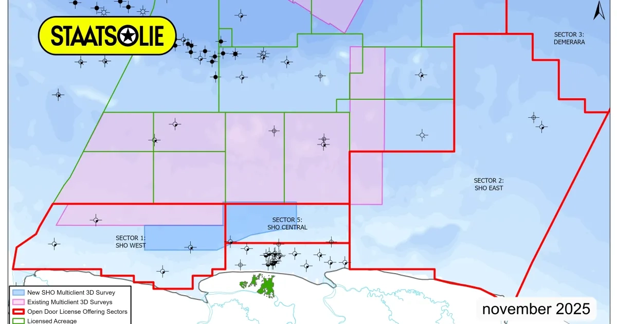 Staatsolie start seismisch onderzoek in ondiep zeegebied | Suriname ...