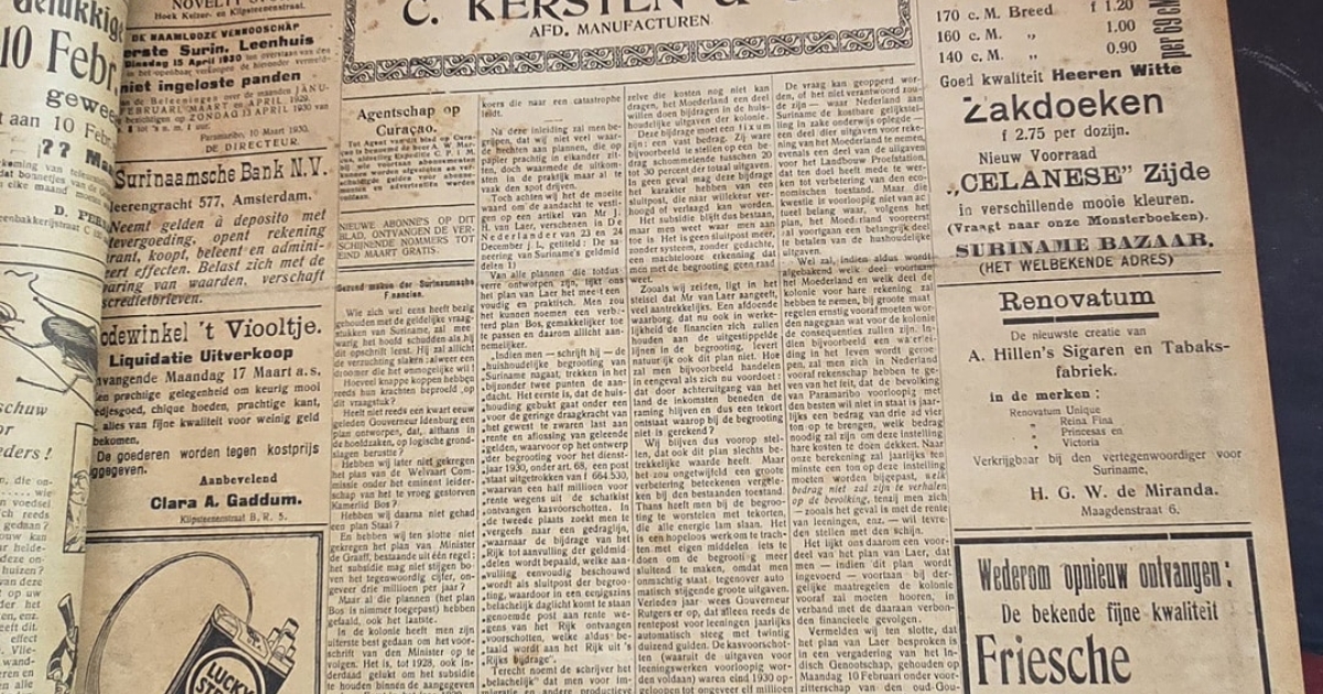 DE OUDSTE KRANT IN SURINAME IS 115 JAAR | Suriname Nieuws Centrale