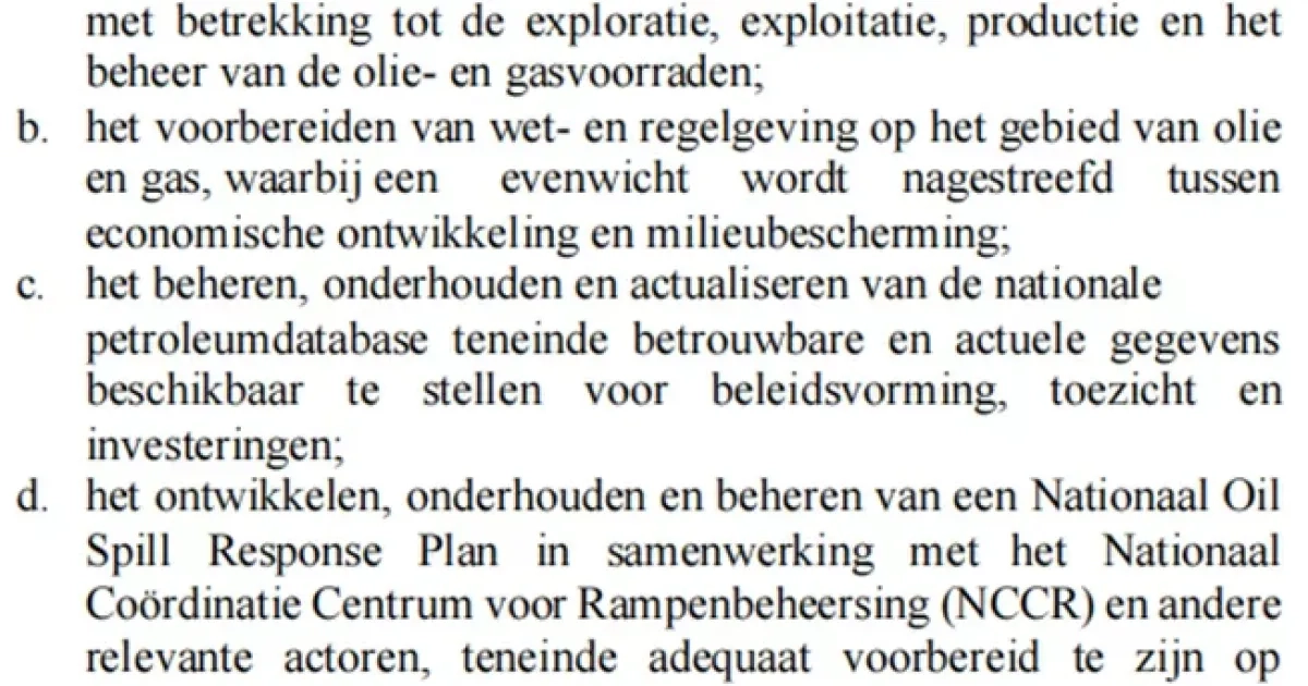 Staatsolie valt onder nieuw ministerie van Olie, Gas en Milieu ...